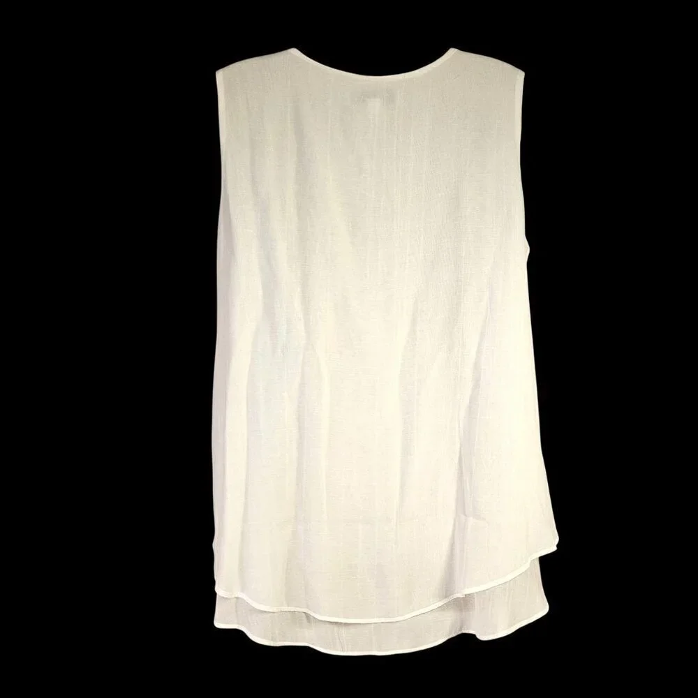 Cristina B. | Tops | Cristina B White Layered Tank Top Women Sz Ml ...